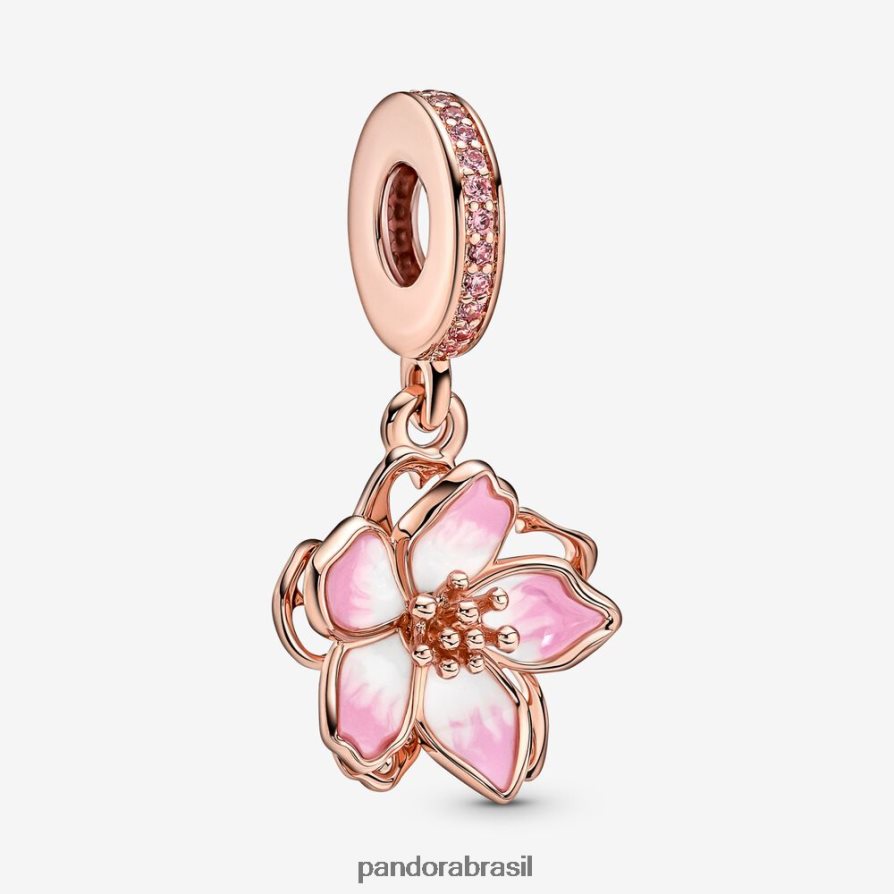 Pandora pingente de flor de cerejeira JXF6R120 acessórios Chapa Rosa ...
